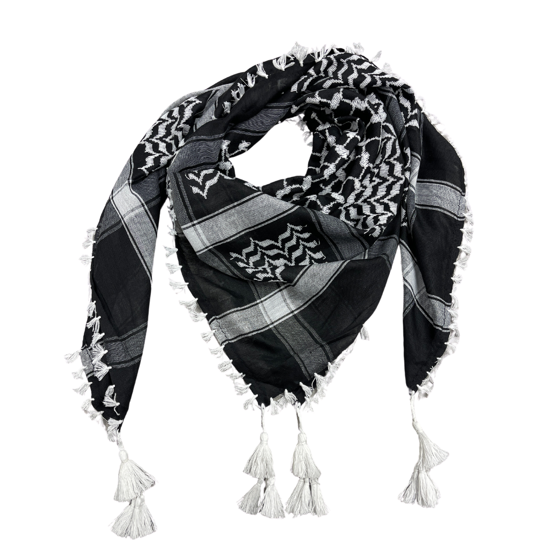 White on Black Kuffiyeh Scarf – Sitti Social Enterprise